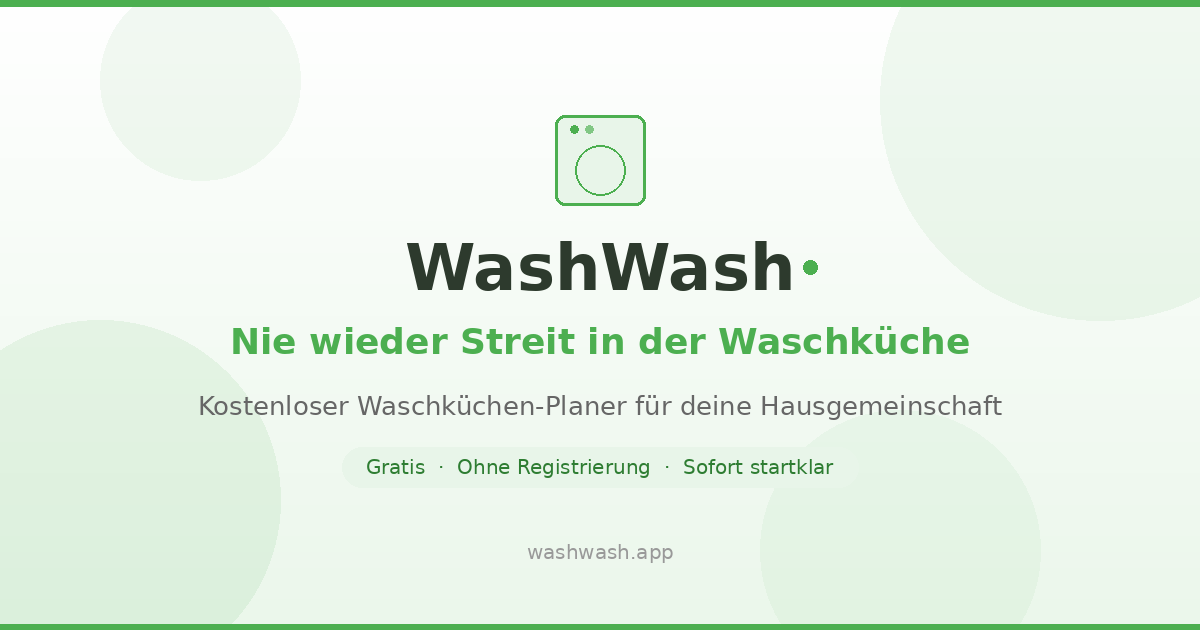 Waschküche online buchen – kostenloser Waschplan | WashWash